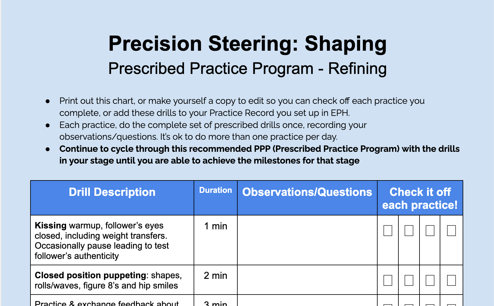 PROJECT: PSS WORKOUT - SwingLiteracy.com
