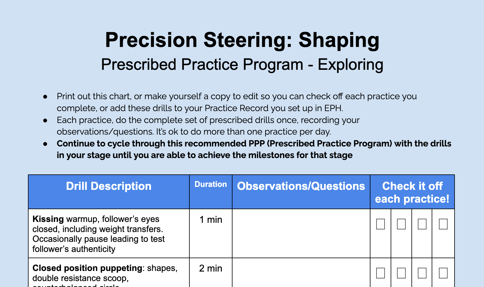 PROJECT: PSS WORKOUT - SwingLiteracy.com