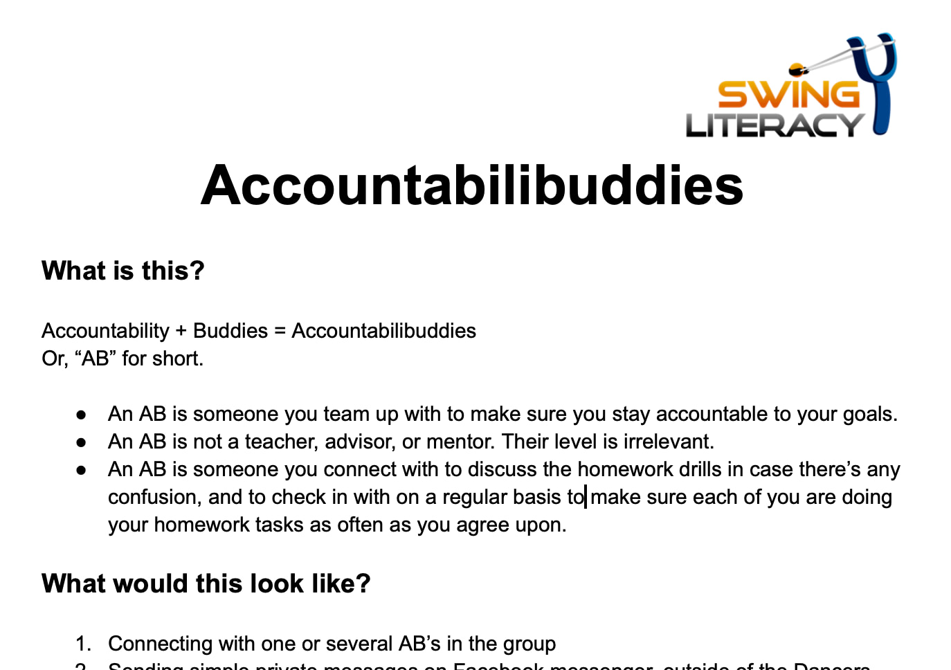 Accountabilibuddies - SwingLiteracy.com