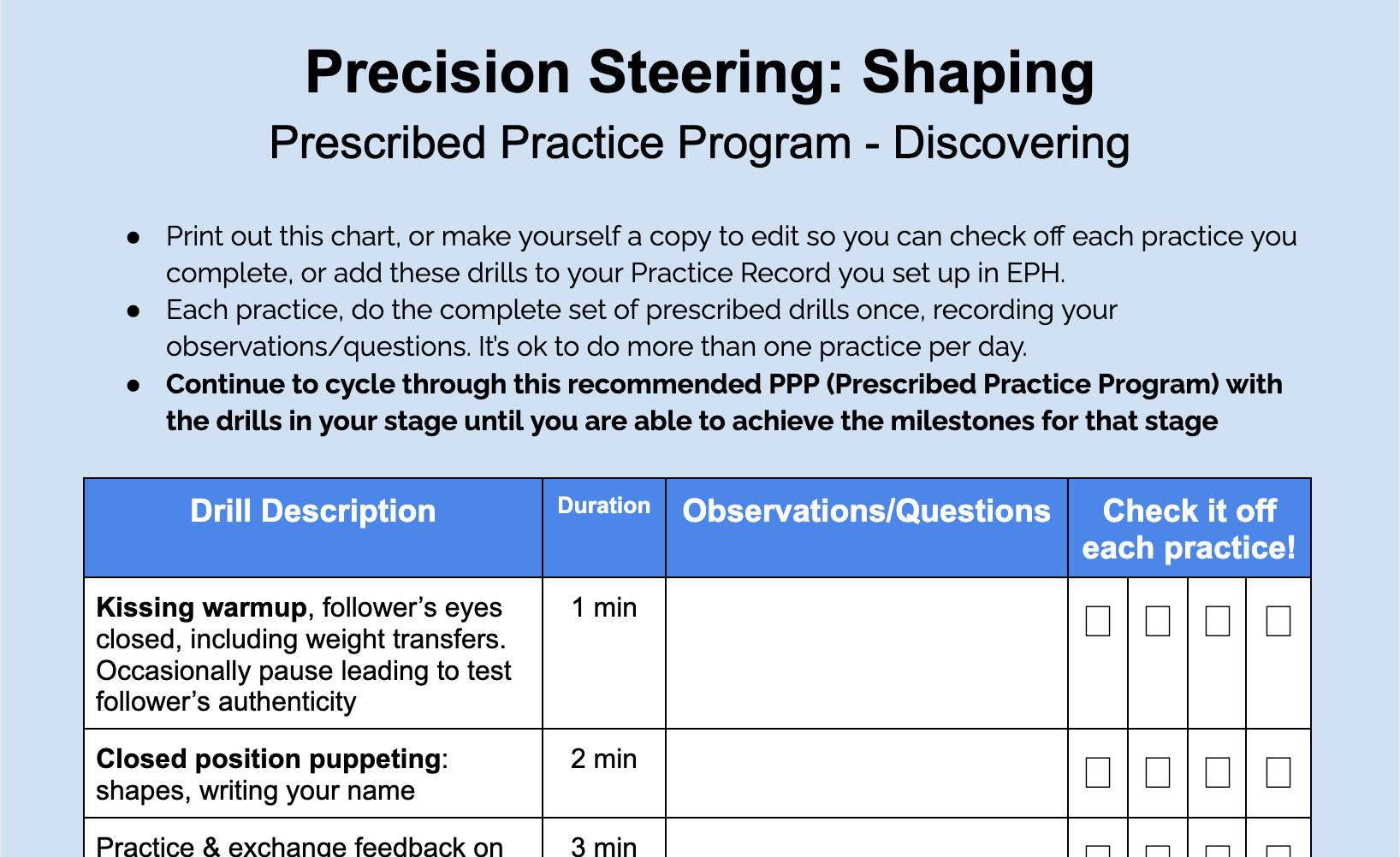 PROJECT: PSS WORKOUT - SwingLiteracy.com