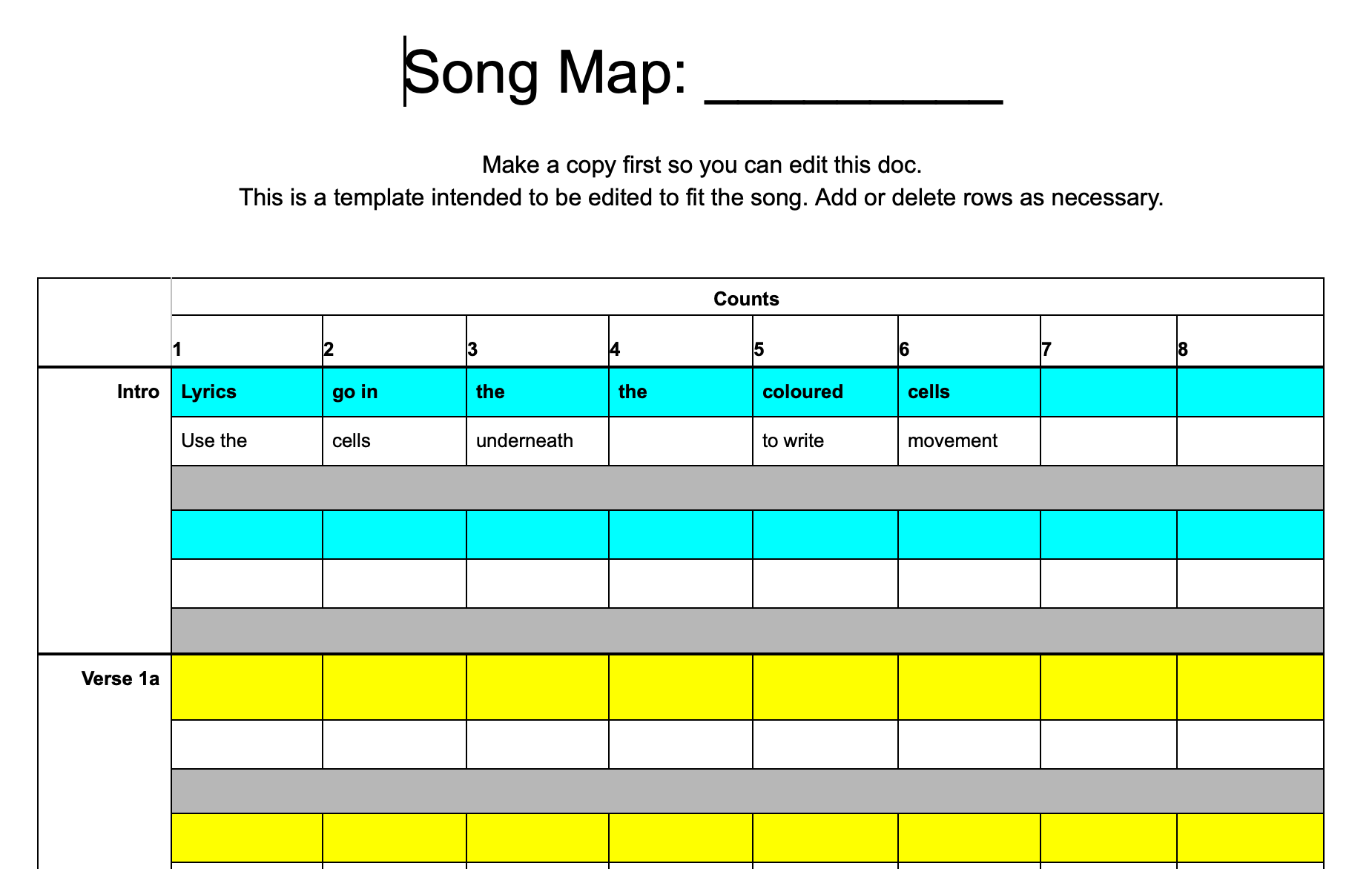 Make a song map - SwingLiteracy.com
