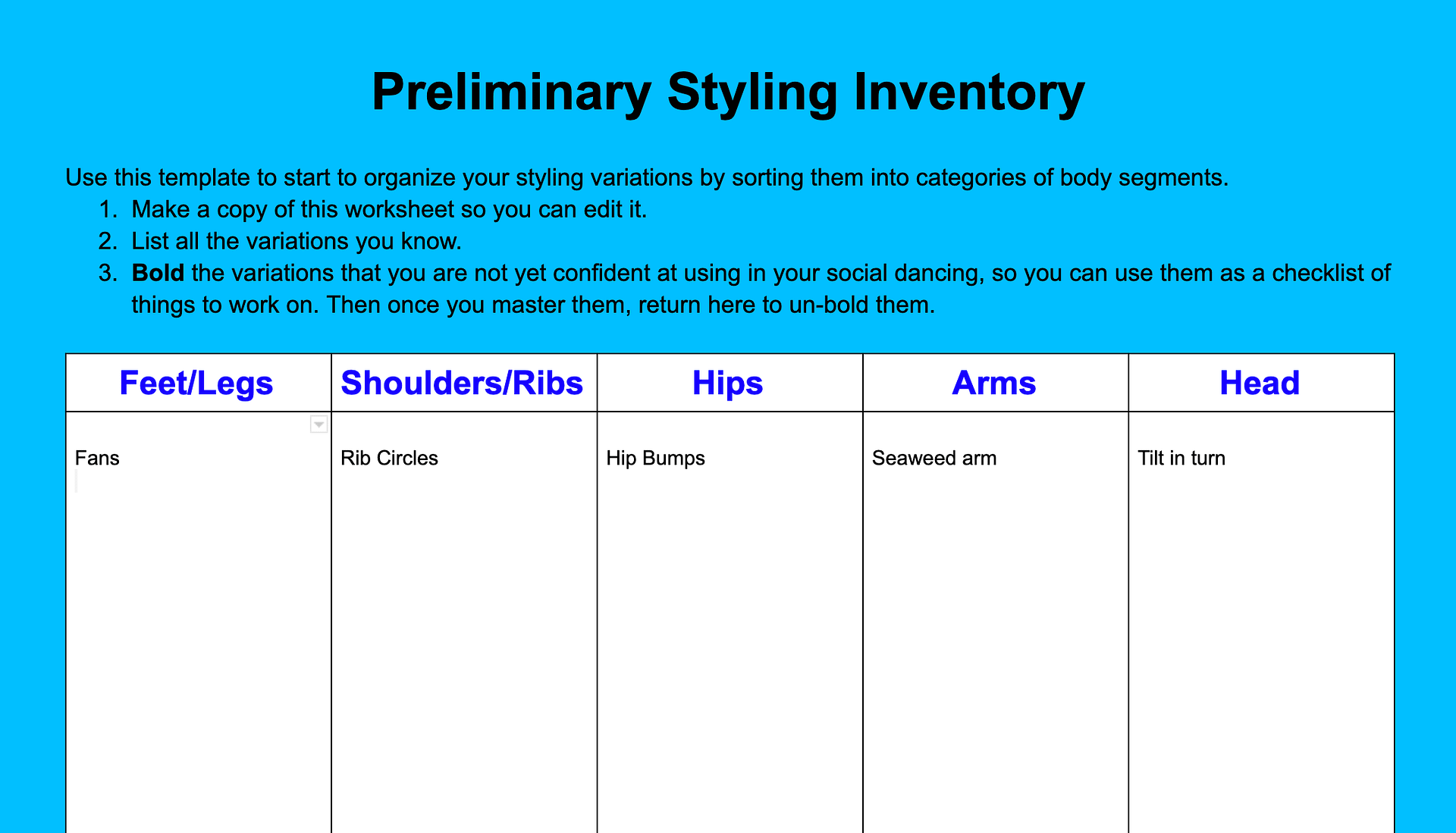 Organize your Styling Inventory - SwingLiteracy.com